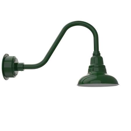 8" Dahlia LED Barn Light with Rustic Arm in Vintage Green - Cocoweb ...