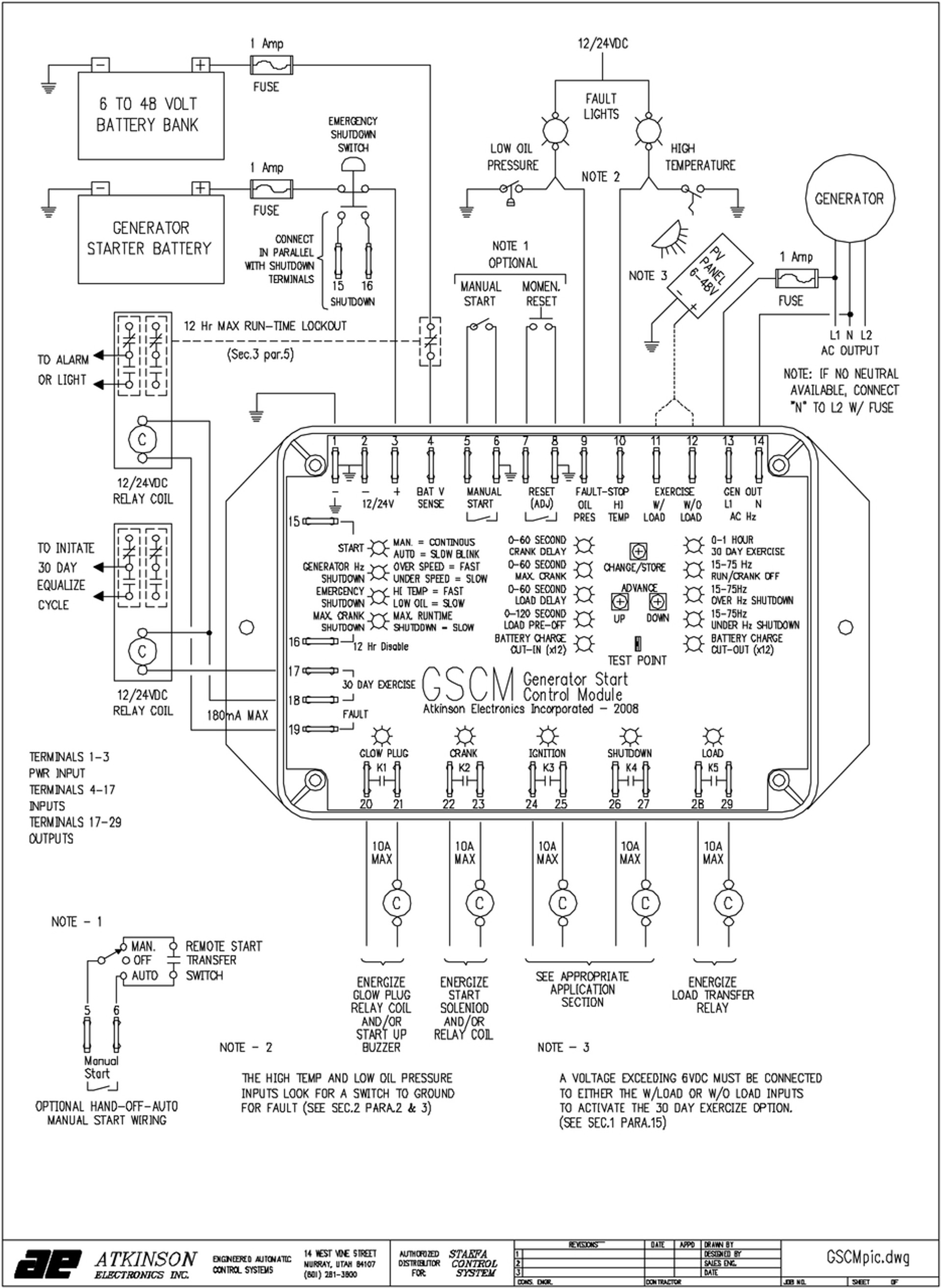 Generator Start Control Module