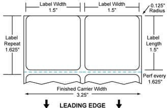 1.5" x 1.5" TT Paper Label (Case) - RT-15-15-7200-3-AZ | Advanced ...
