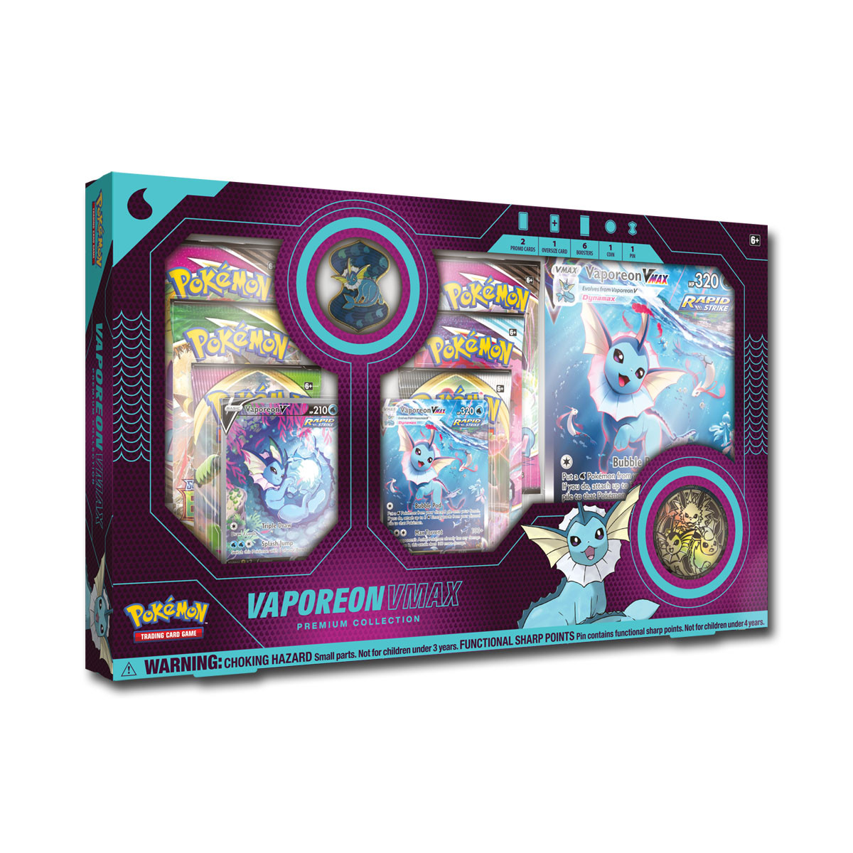 Pokémon TCG: Eevee Evolution VMAX Premium Collection (Vaporeon ...