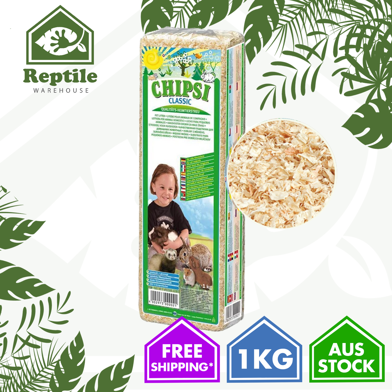 Chipsi Classic Bedding Chips 1kg - The Reptile Warehouse