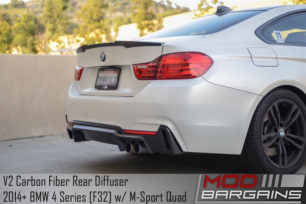 V2 Carbon Fiber Diffuser for BMW 4 Series w/ M Sport [F32/F33/F36 ...