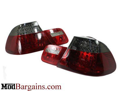 Smoked BMW E46 Coupe LED 4 Piece Taillights