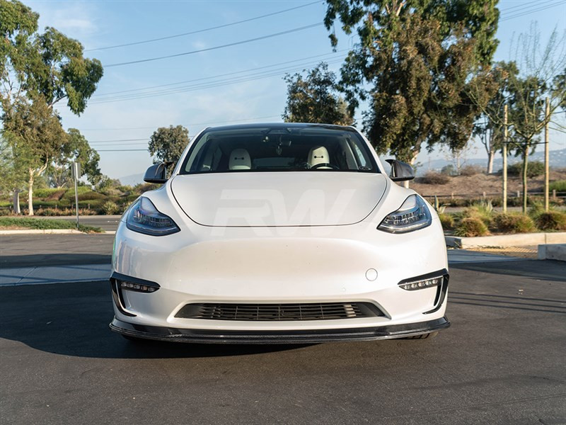 RW Carbon Tesla Model Y Carbon Fiber Front Lip Spoiler