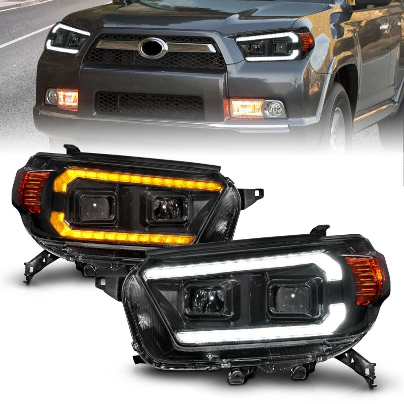ANZO 10-13 Toyota 4Runner Projector Headlights - Black - ModBargains