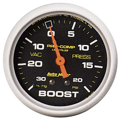 Autometer Pro-Comp 30 In Hg/20 PSI Liquid Filled Mechanical Boost Gauge ...