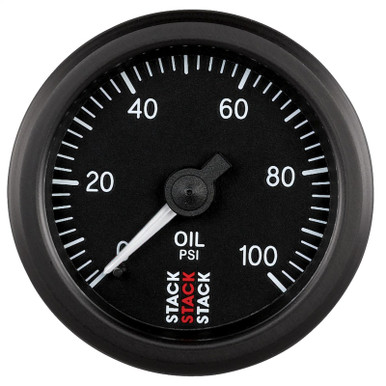 Autometer Stack 52mm 0-100 PSI 1/8in NPTF (M) Mechanical Oil Pressure ...