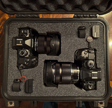 Dual OM-1 in an Apache 2800 MyCaseBuilder Case and Custom Foam