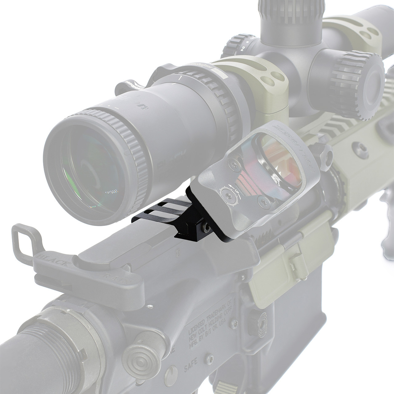 6110M, Red-dot riser, 45 degree offset reflex - Warne Scope Mounts