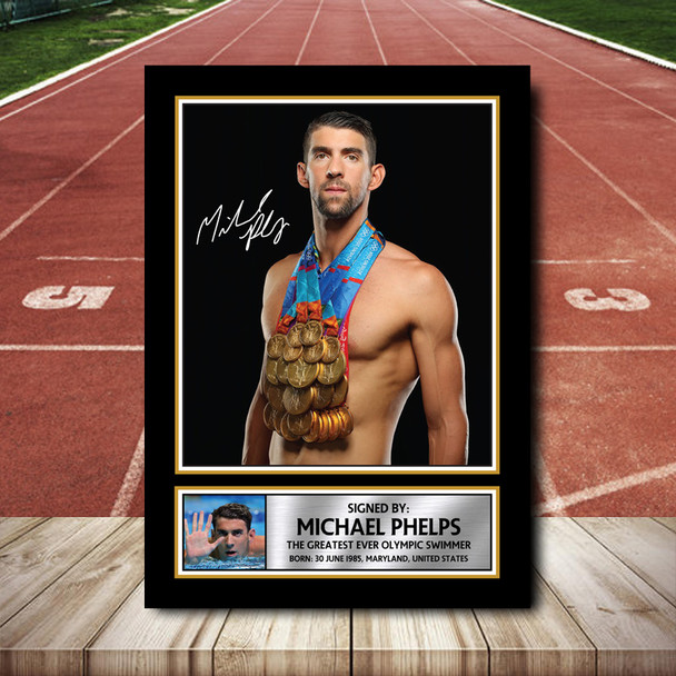 Michael Phelps 2 Signed Autographed Athletics Star Poster Print Framed ...