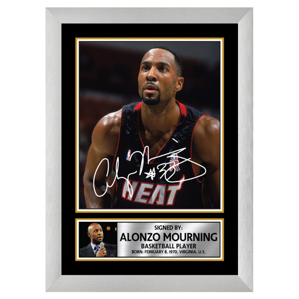 Alonzo Mourning Basketball Player Autographed Poster Print Photo ...