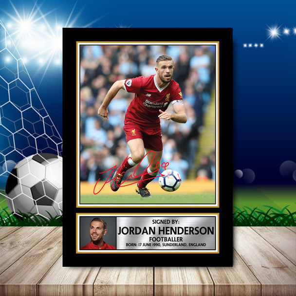 Jordan Henderson 2 Footballer Autographed Poster Print Photo Signature ...