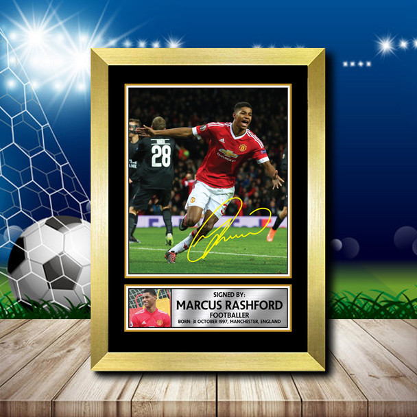 Marcus Rashford 2 Footballer Autographed Poster Print Photo Signature ...
