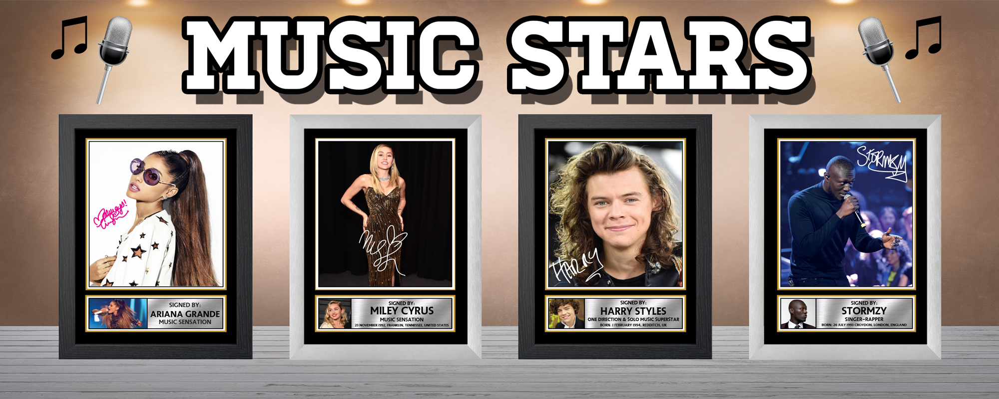 Celebrity Poster Prints - Signed Autographed Posters Fully Framed Gifts