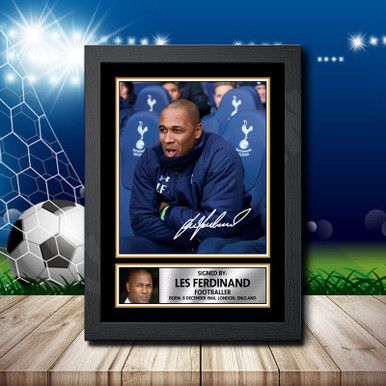 Les Ferdinand Signed Autographed Footballers Star Poster Print Framed ...