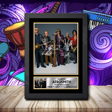 Aerosmith 2 Signed Autographed Rock-Bands Star Poster Print Framed ...