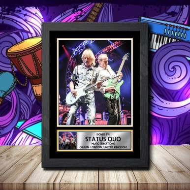 Status Quo 2 Signed Autographed Rock-Bands Star Poster Print Framed ...