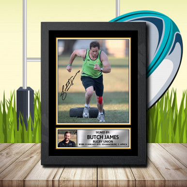 Butch James 2 Signed Autographed Rugby Star Poster Print Framed Merch ...