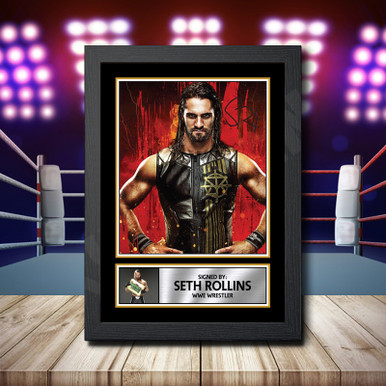Seth Rollins 1 Signed Autographed Wwe Star Poster Print Framed Merch ...