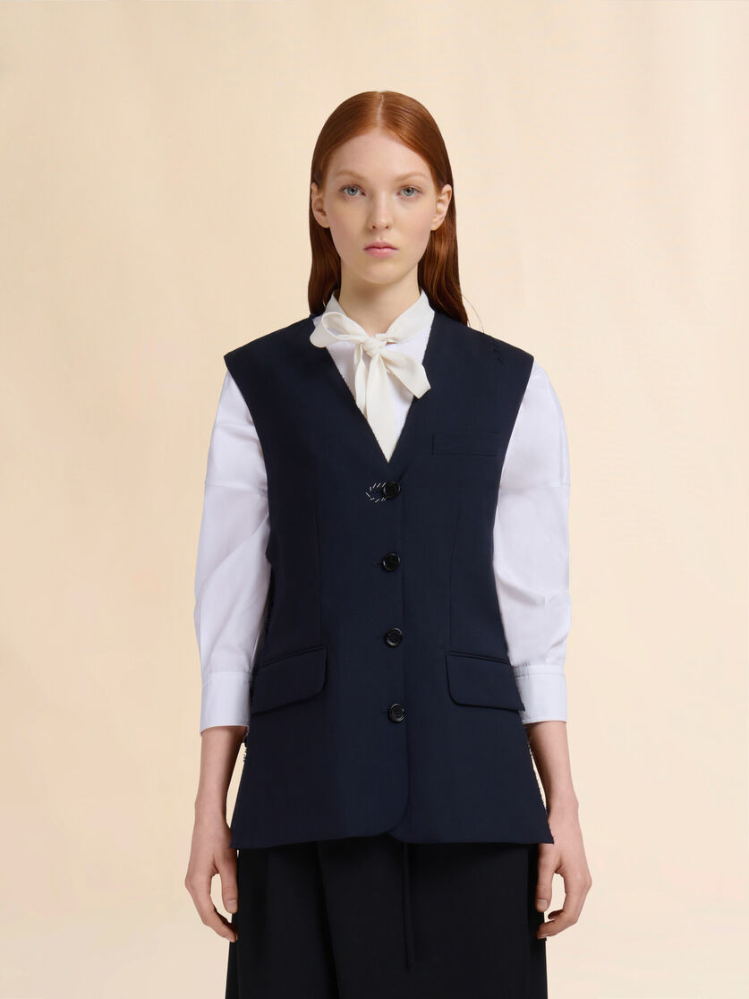 Dark Blue Wool Vest