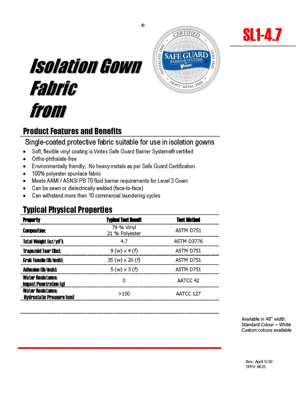 Washable Isolation Gown ASTM Level 3, Blue