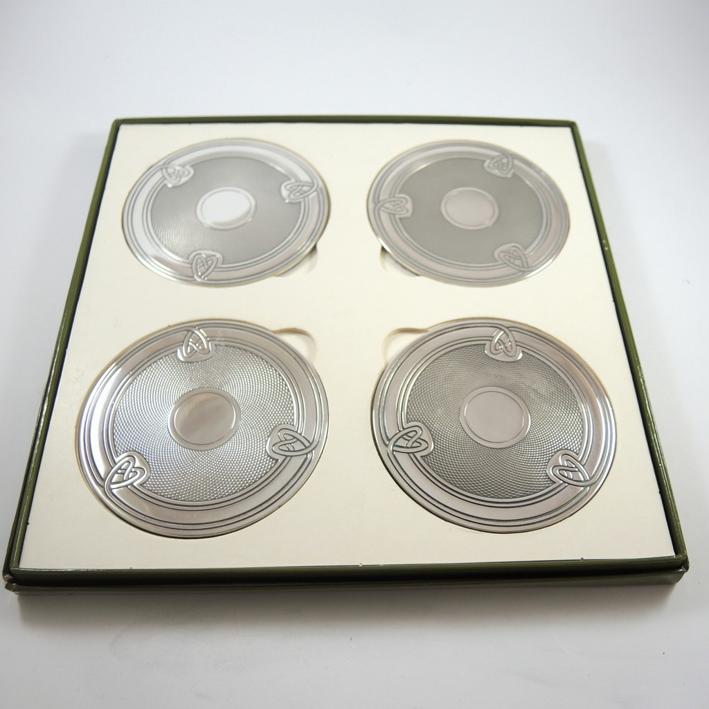 4 Vintage French Christofle Silver Plate Coasters- In Stock