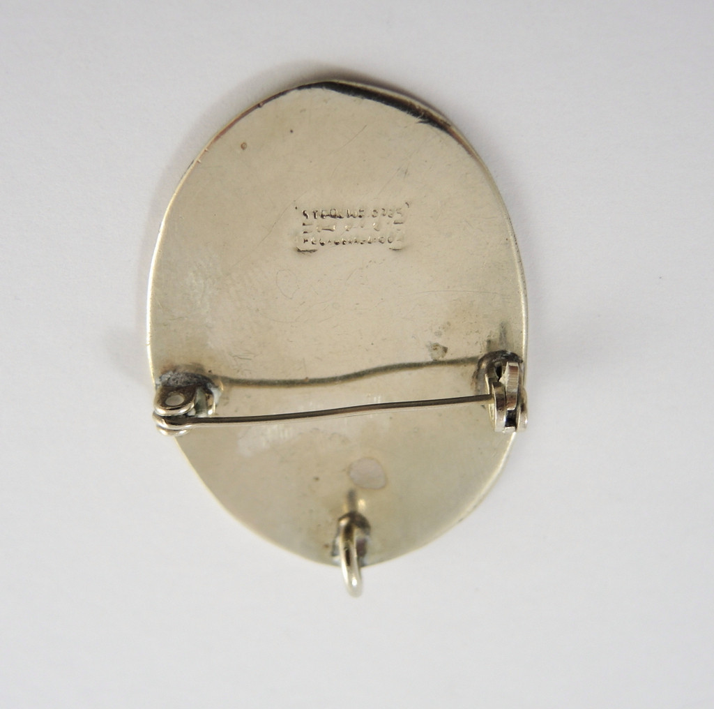 Vintage Peruvian Sterling Silver Turquoise Brooch - In Store