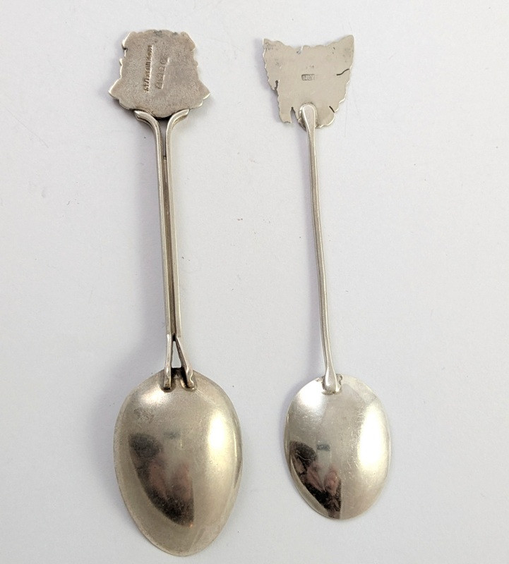 2 x Antique Australian Sterling silver Tasmania & South Australia ...