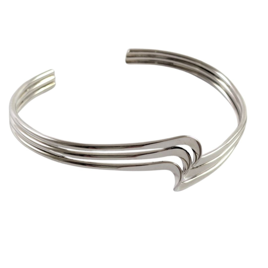 Vintage Sterling Silver 3 Bar Wave Cuff bangle -In Store