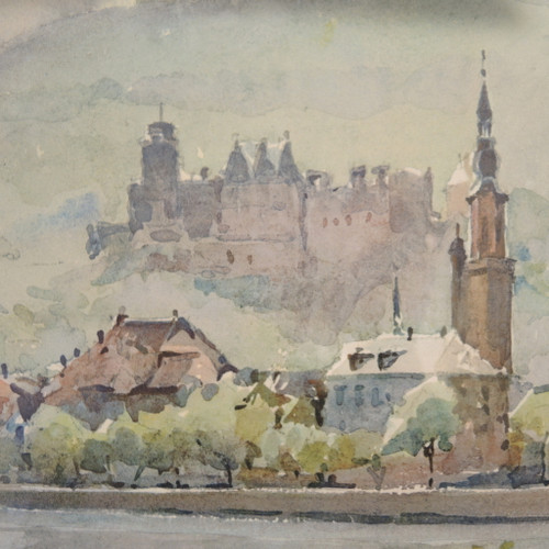 Original Vintage Water Colour Painting 'Heidleberg' A Mare. In Store.