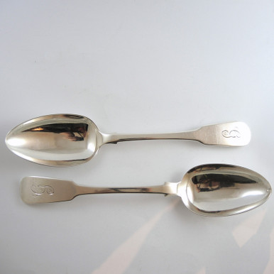 Antique Georgian Sterling Silver Dessert Spoons Francis Higgins & TAF ...