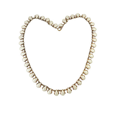 Vintage Danish sterling silver white enamel necklace Volmer Bahner -Sold