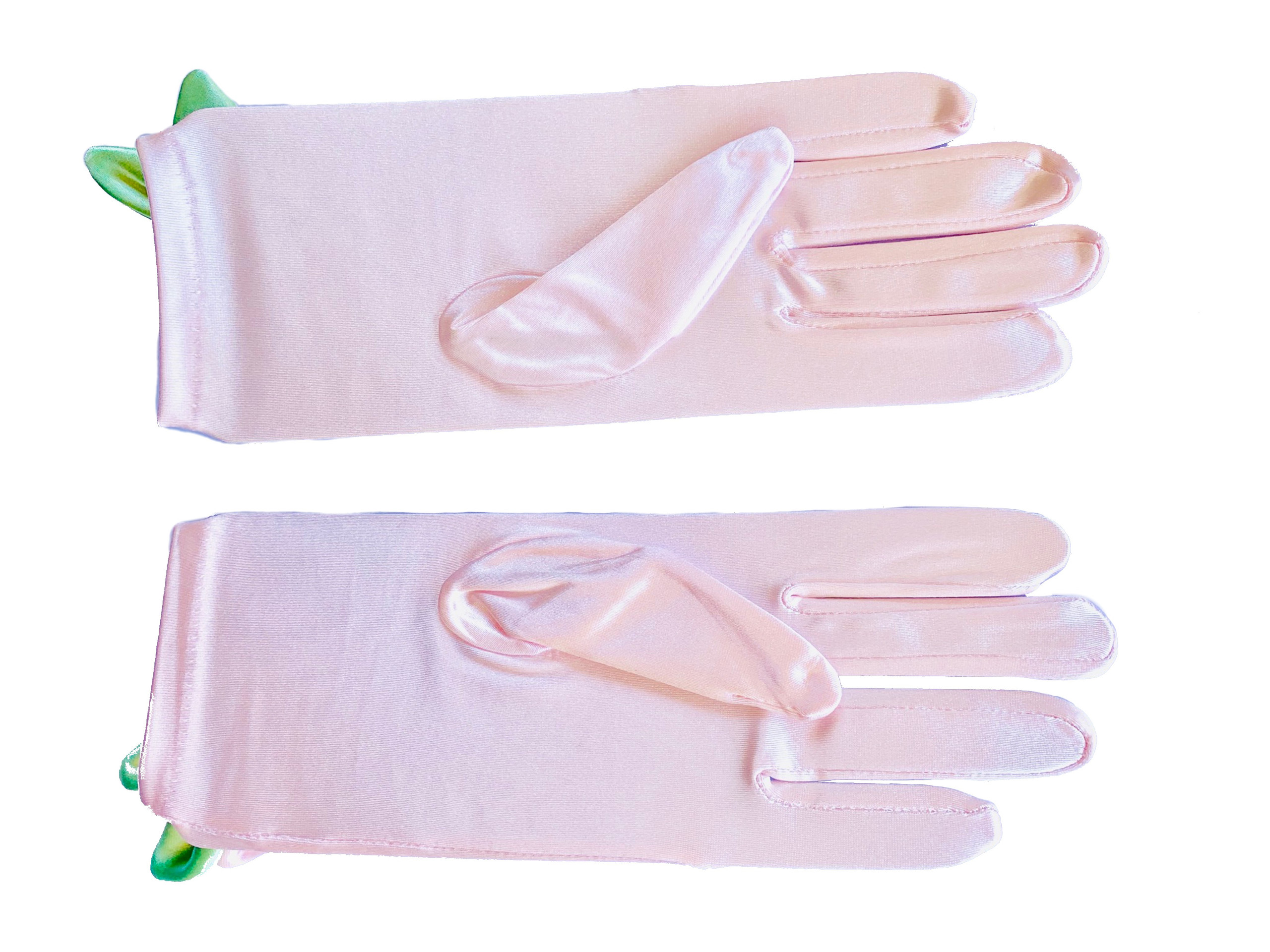 Pretty in Pink Rose Satin Floral Gloves - Greatlookz