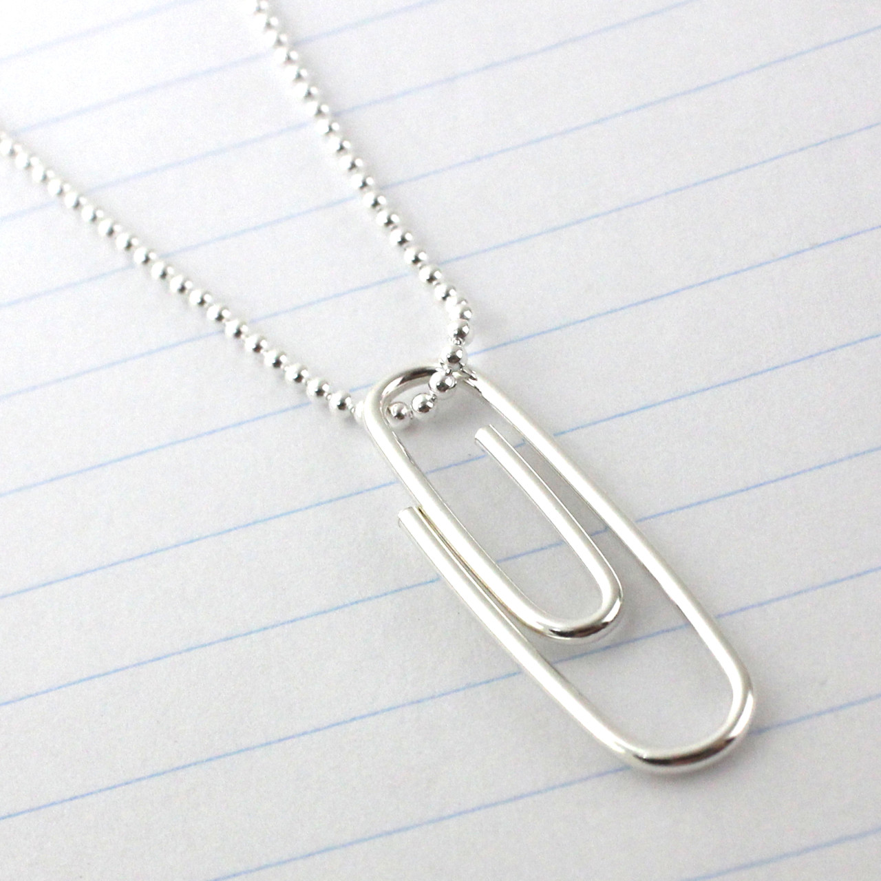 Paper Clip Necklace in sterling silver by Punky Jane