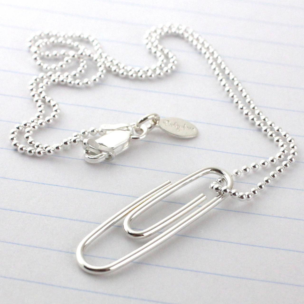 Paper Clip Necklace in sterling silver by Punky Jane
