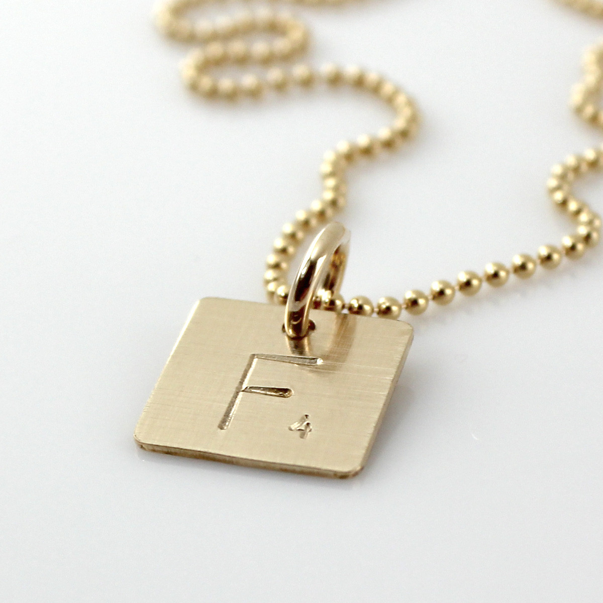 Gold Scrabble Tile Necklace | hand stamped