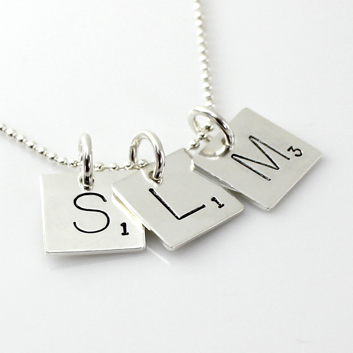 Scrabble Tile Necklace | personalized sterling silver