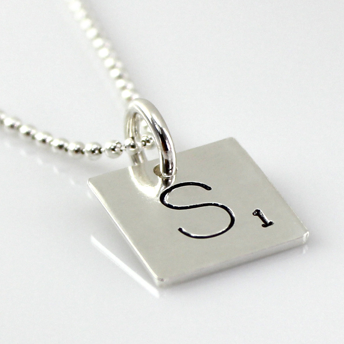 Scrabble Tile Necklace | personalized sterling silver