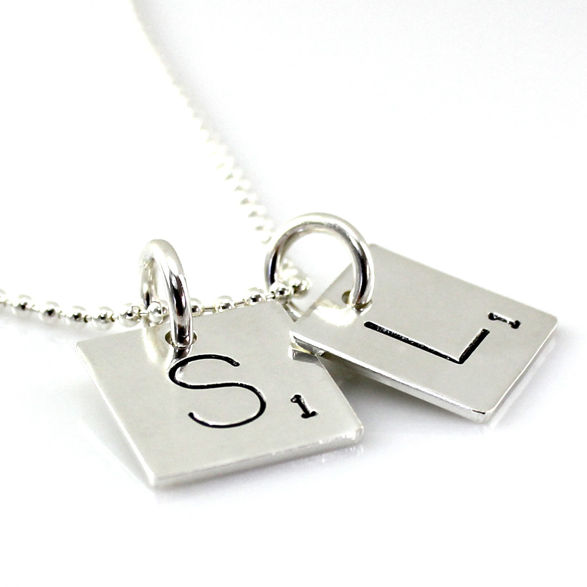 Scrabble Tile Necklace | personalized sterling silver