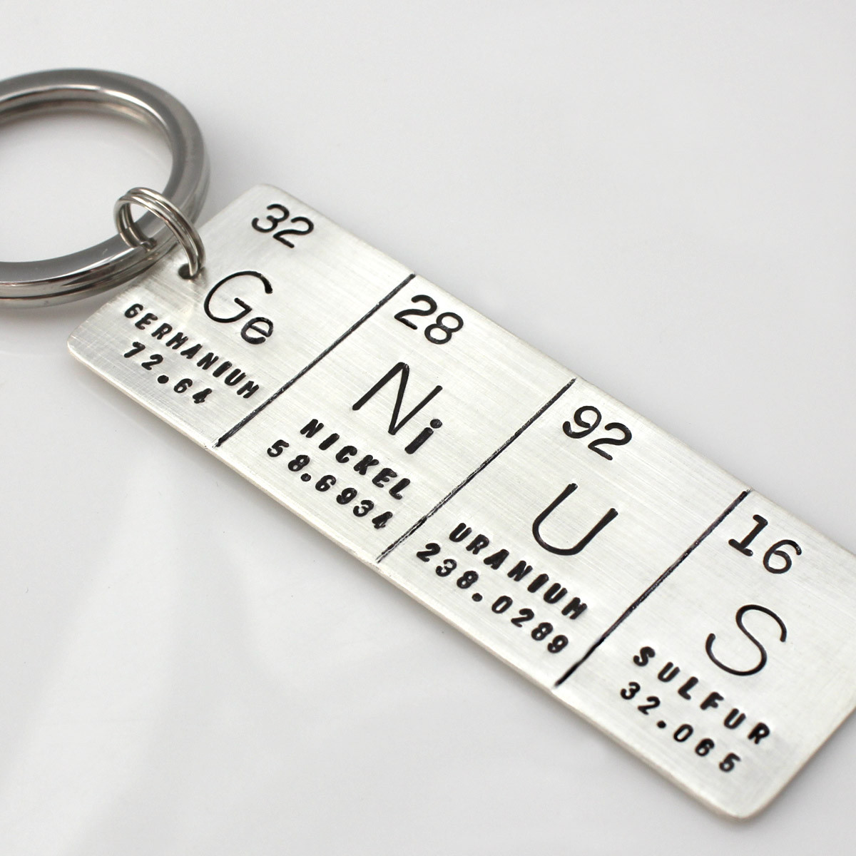 Periodic Table Key Chain | hand stamped and personalized