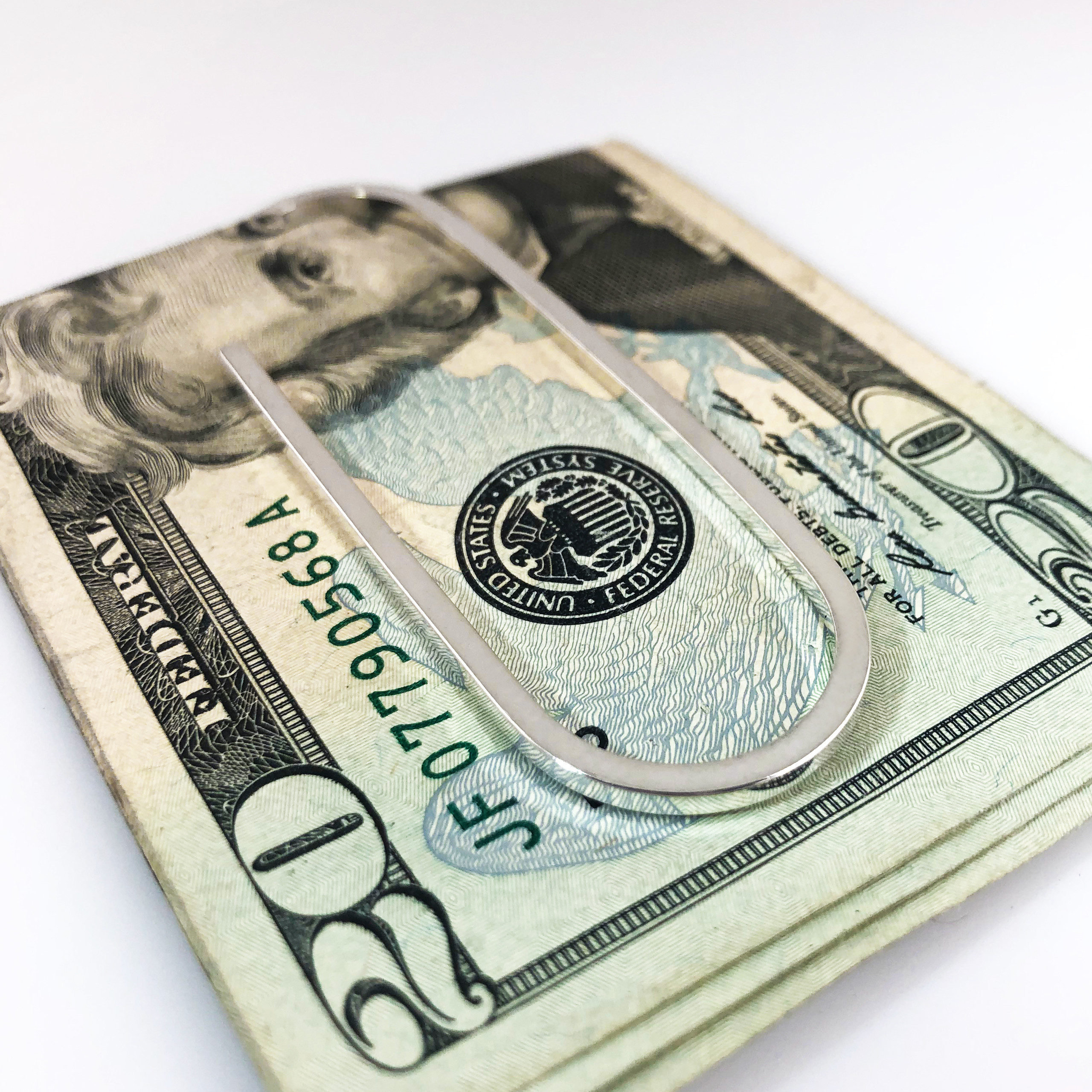Paperclip Money Clip - Hand Forged Sterling Silver Money Clip