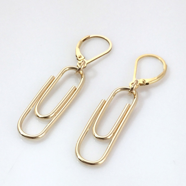 Paper Clip Earrings | gold filled