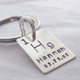Personalized Periodic Table Atomic Element Sterling Silver Key Chain