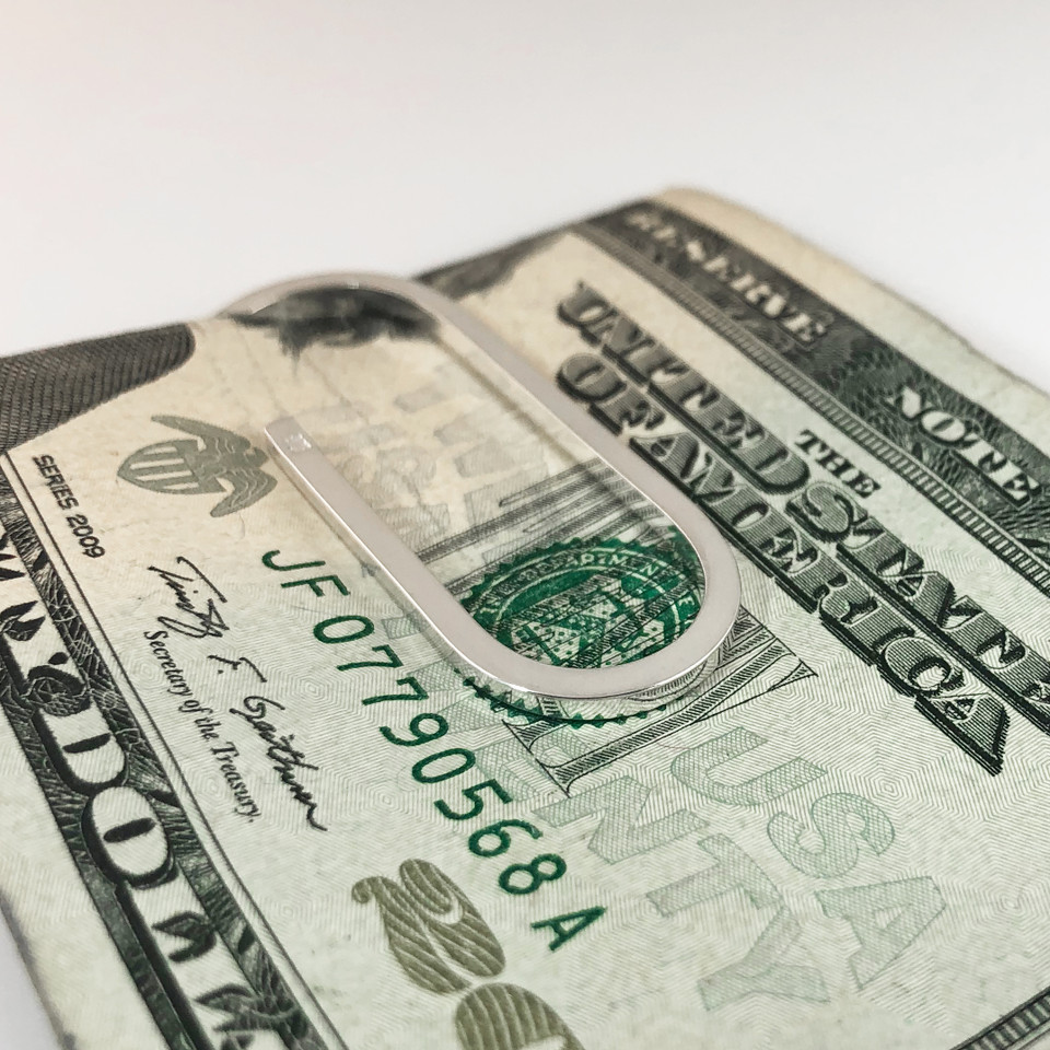 Paperclip Money Clip - Hand Forged Sterling Silver Money Clip