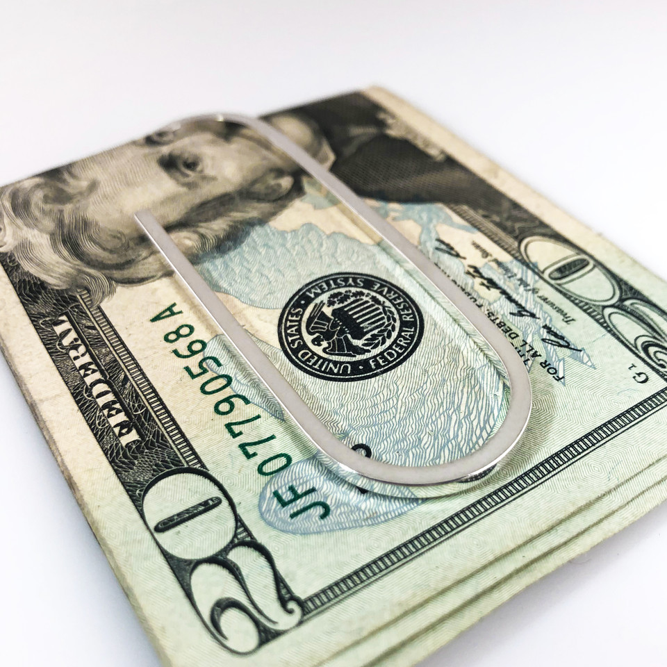 Paperclip Money Clip - Hand Forged Sterling Silver Money Clip