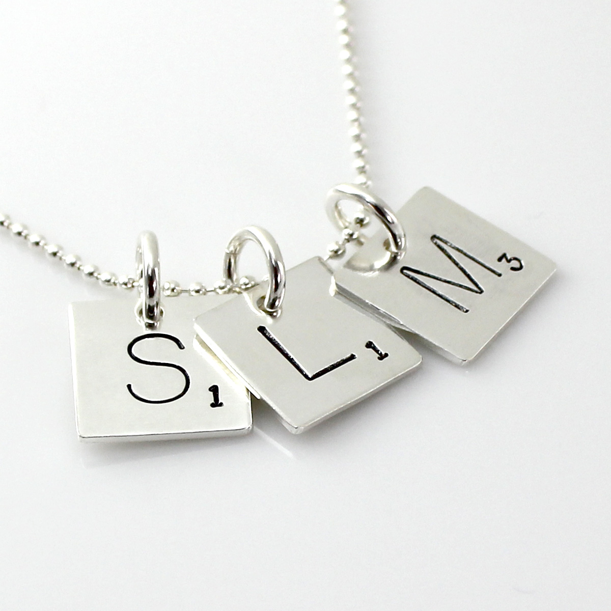 Scrabble Tile Necklace | personalized sterling silver