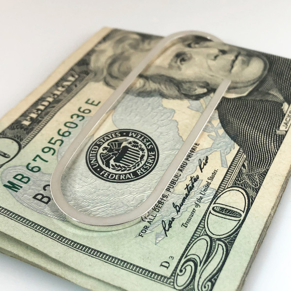 Paperclip Money Clip - Hand Forged Sterling Silver Money Clip