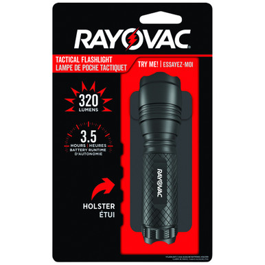 Rayovac LED Tactical Spot-to-Flood Flashlight, 3 Modes, 320 Lumens ...