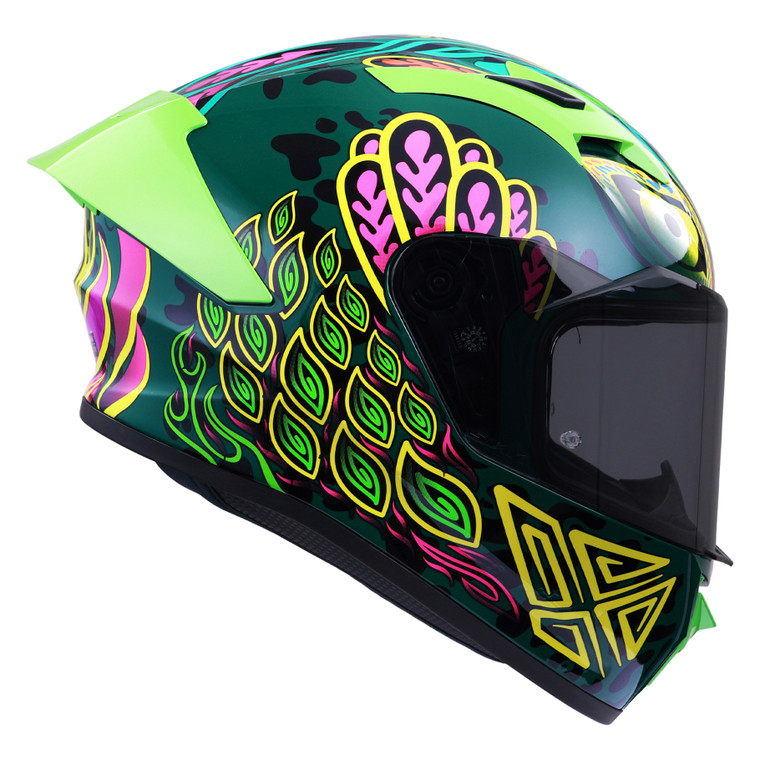 CASCO SMK STELLAR SPORT VERDE CHIMERA MICA HUMO CERRADO