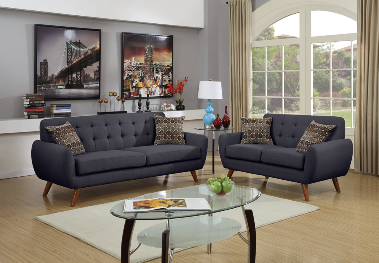 The Gainesville 2pc Sofa Set in Ash Black available at Furniture Express HI serving Honolulu HI and surrounding areas